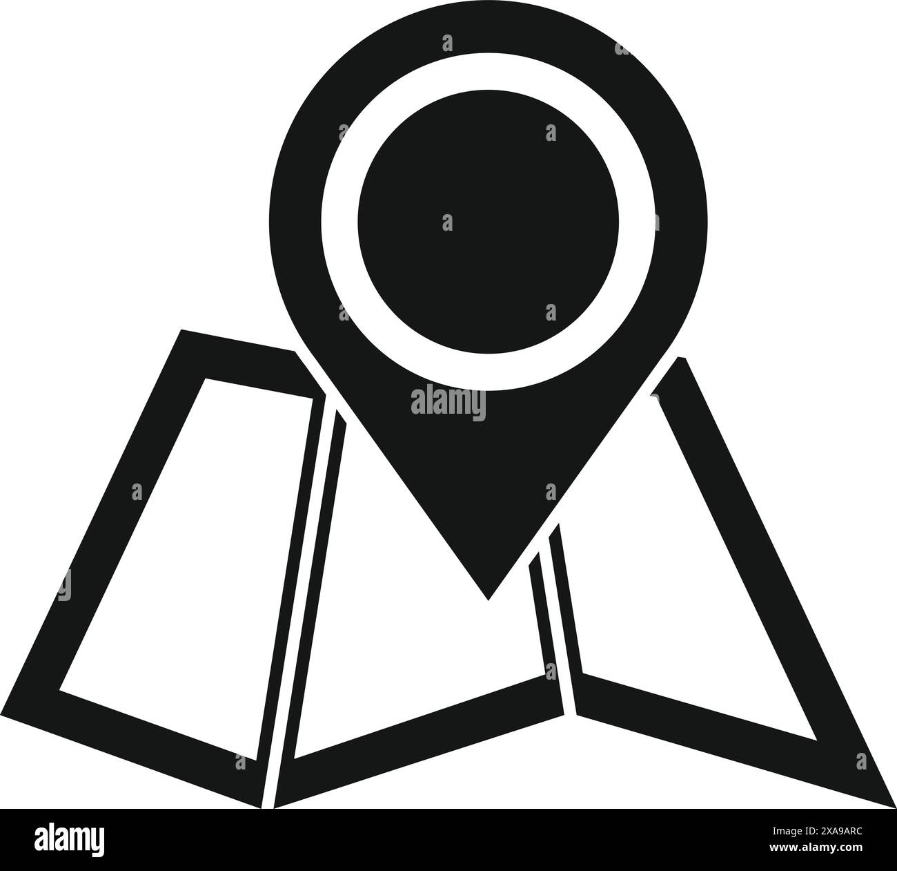 Marking a specific destination on a map for easier navigation Stock ...