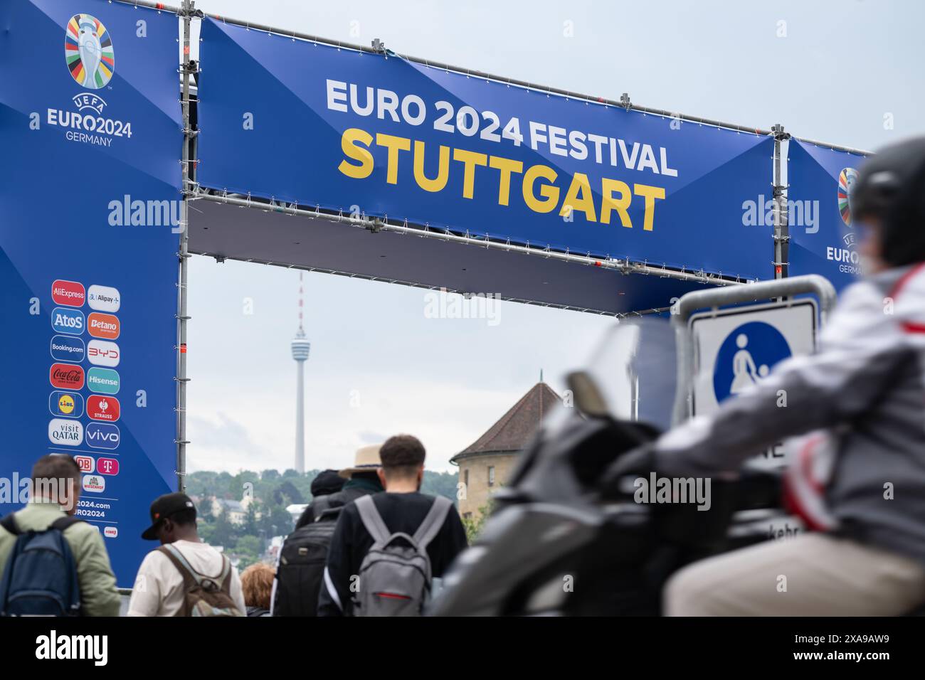 Stuttgart, Germany. 05th June, 2024. People walk past the public ...