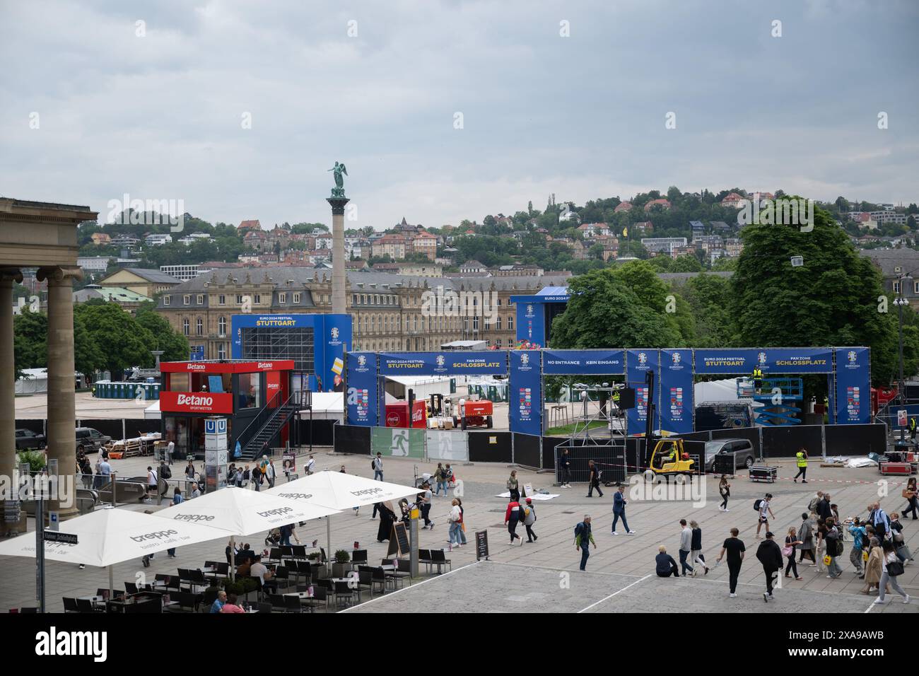 Stuttgart, Germany. 05th June, 2024. People walk past the public ...