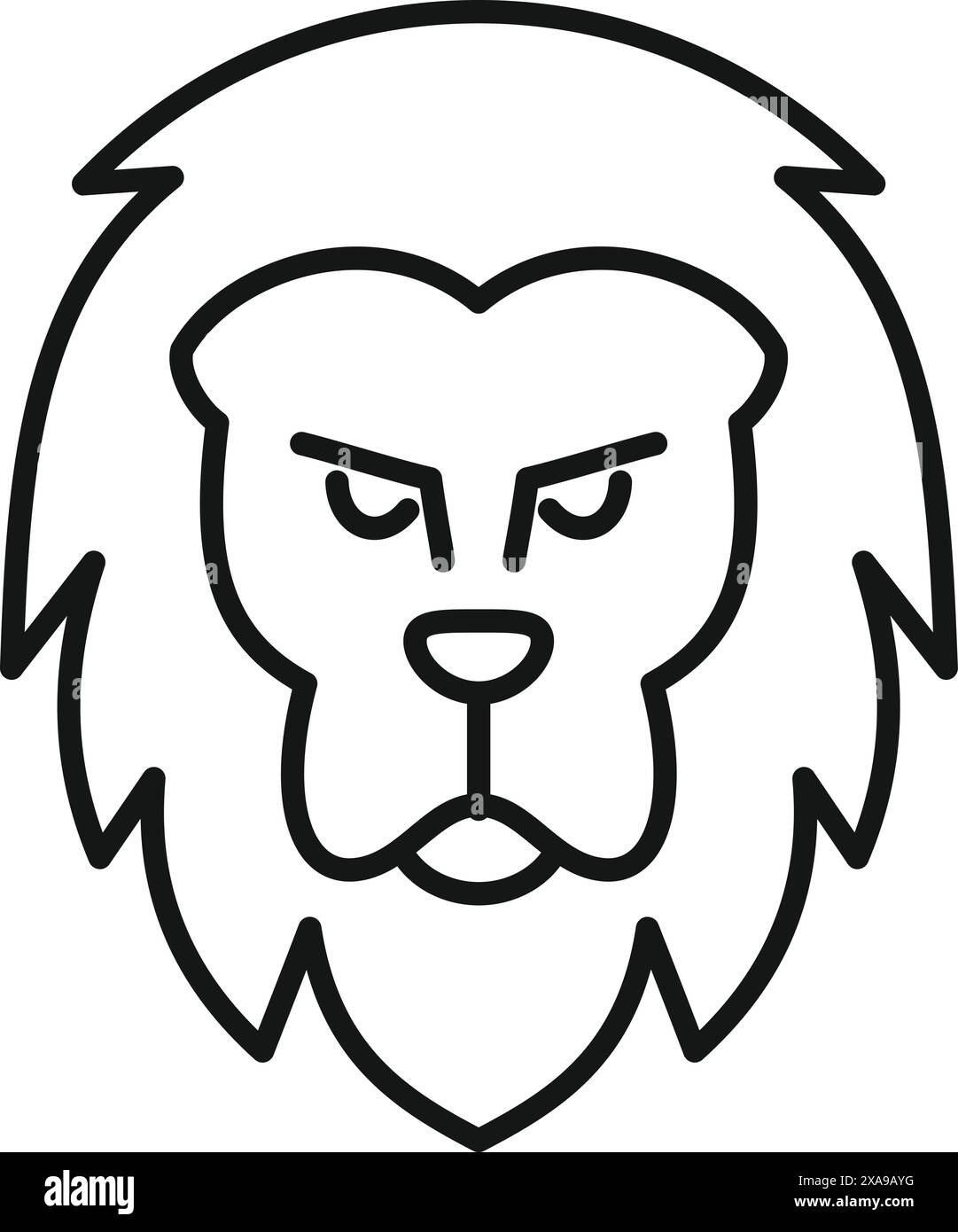 Black and white drawing of a lion staring intensely, conveying power ...