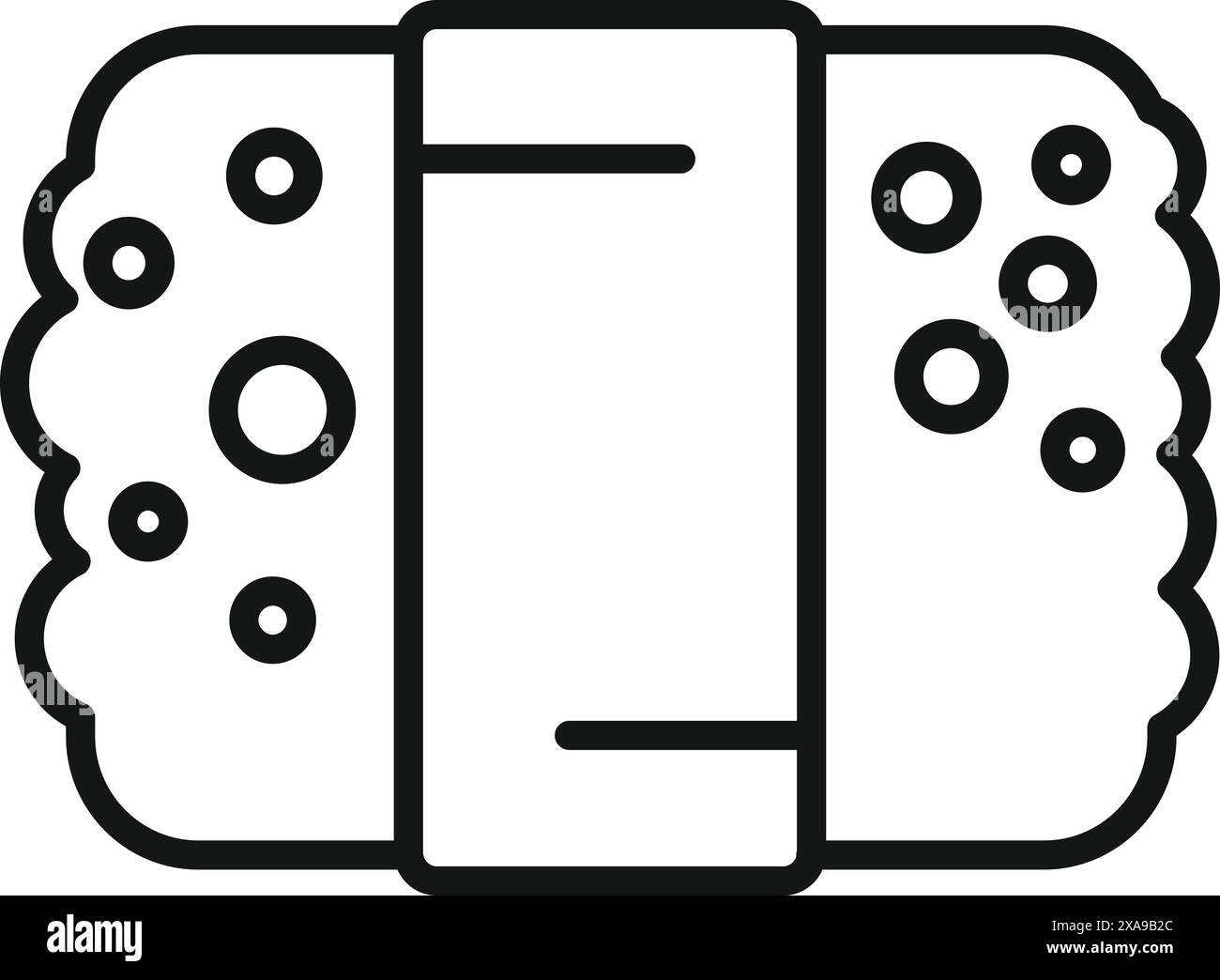 Simple, bold, line art icon of a cleaning sponge, perfect for websites ...