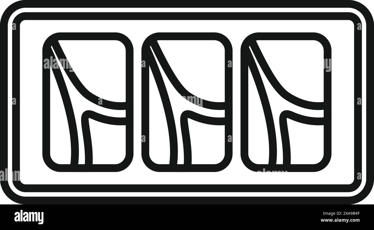 Simple depiction of a view out of airplane windows, showing roads below ...