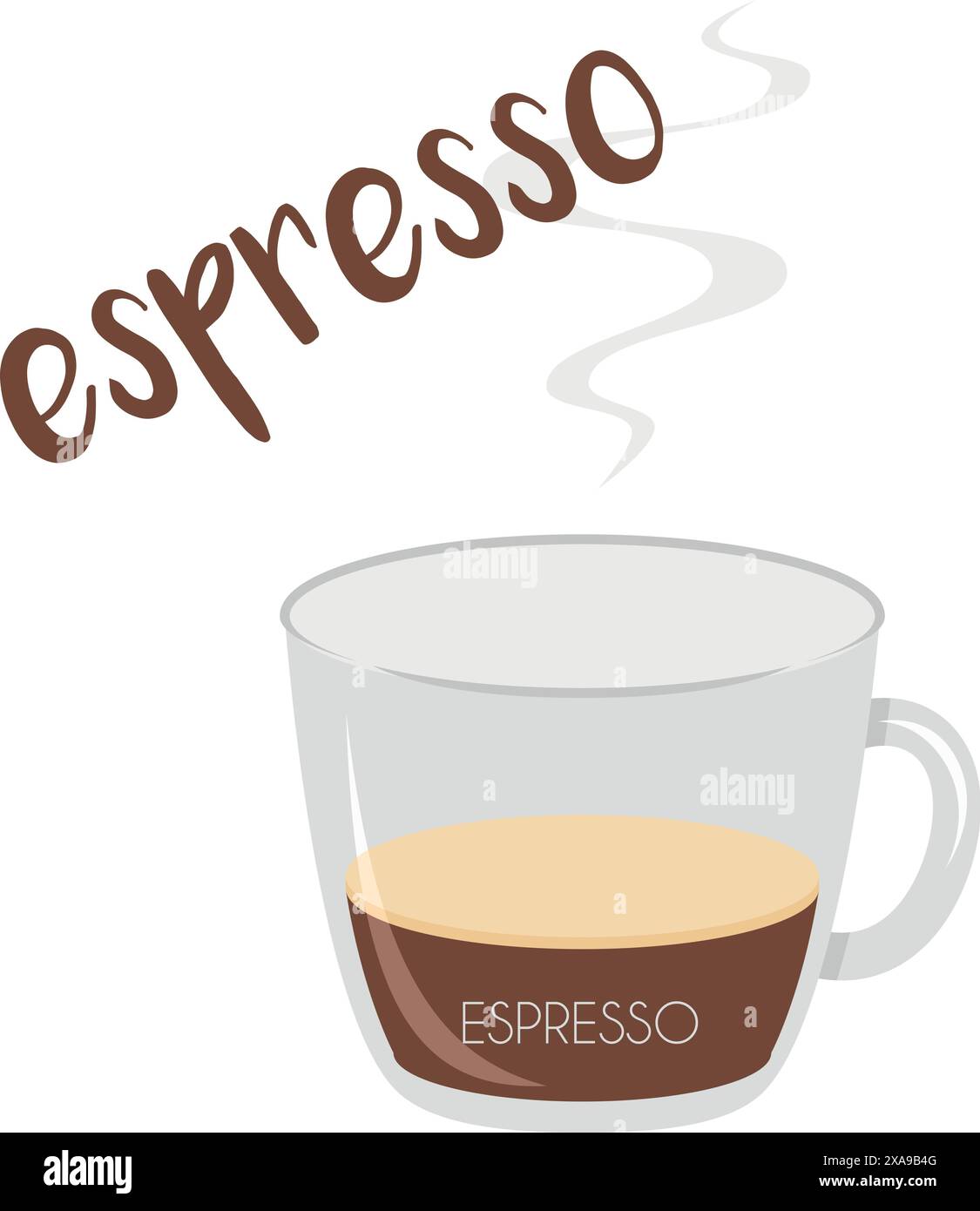 Vector illustration of an Espresso coffee cup icon with its preparation ...