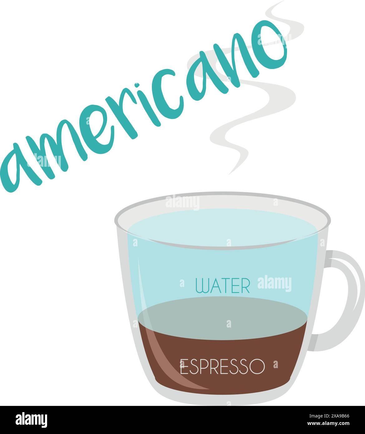 Vector illustration of an Americano coffee cup icon with its ...
