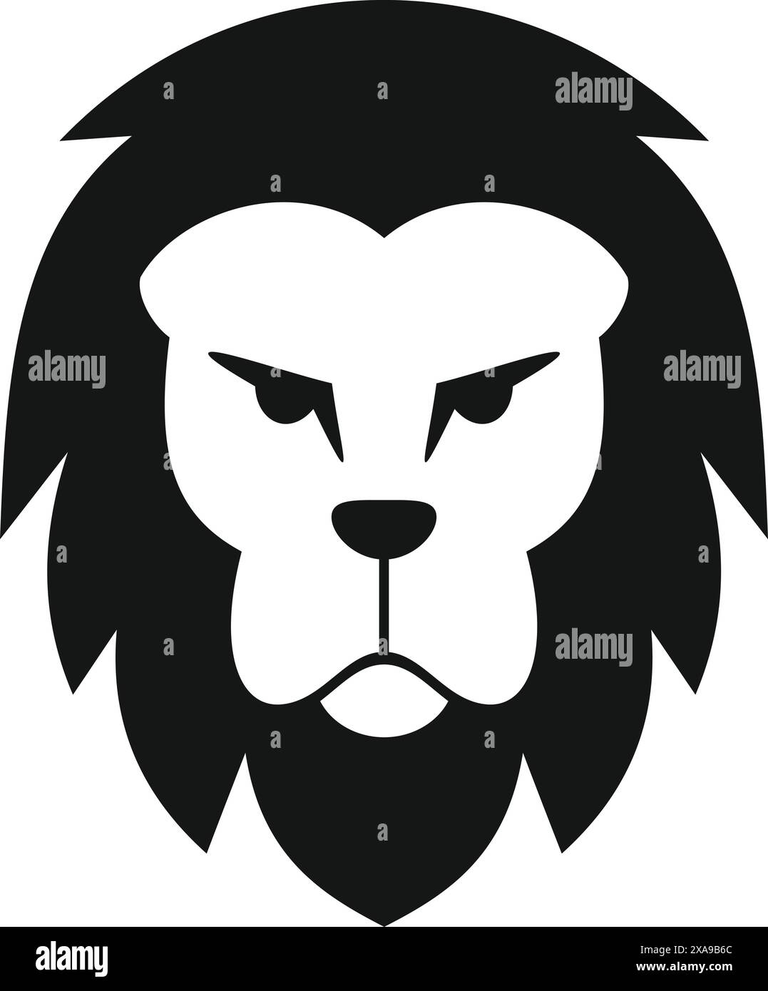 Black and white drawing of a lion staring intently Stock Vector Image ...