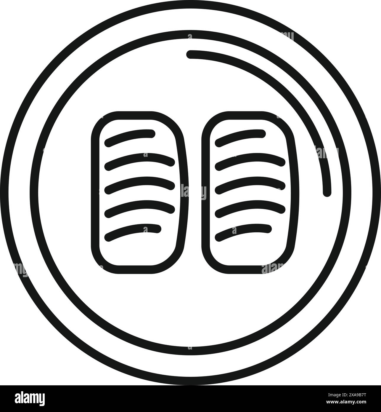 Showing the gas and break pedal being pushed by a driver accelerating ...