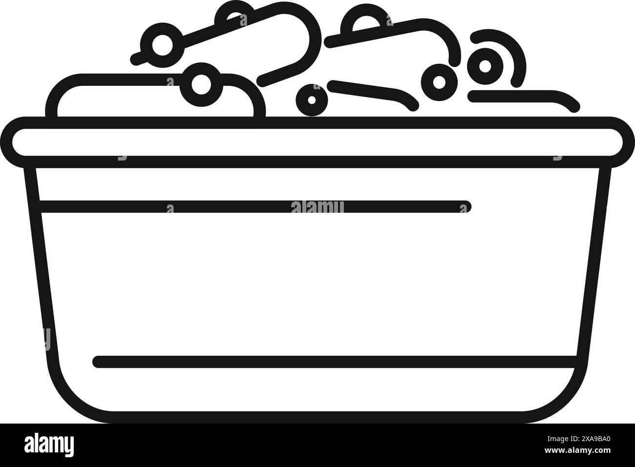 Simple design of a basin full of soapy water for washing clothes by ...