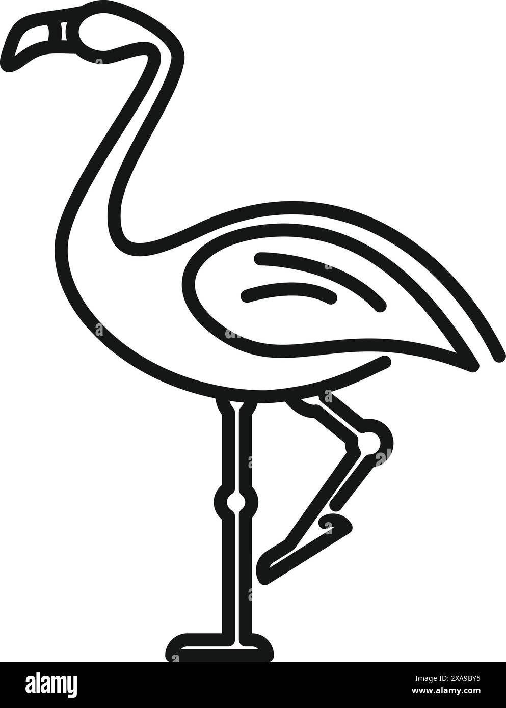 Flamingo one line drawing Black and White Stock Photos & Images - Alamy