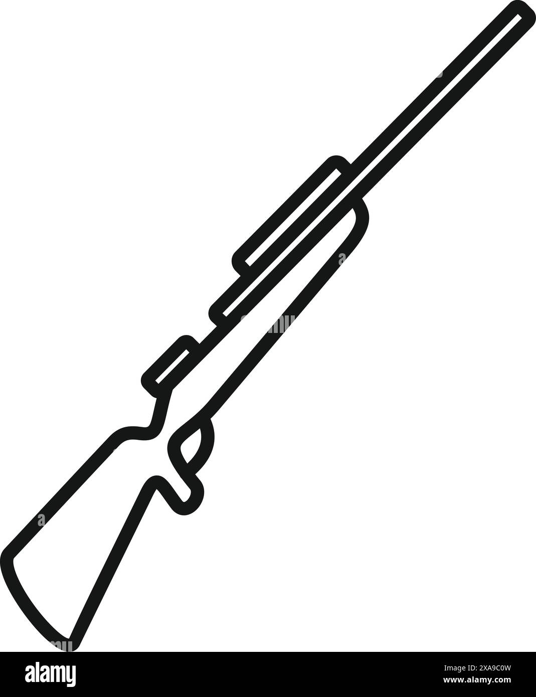 Minimalist line art depicting a hunting rifle being held up Stock ...
