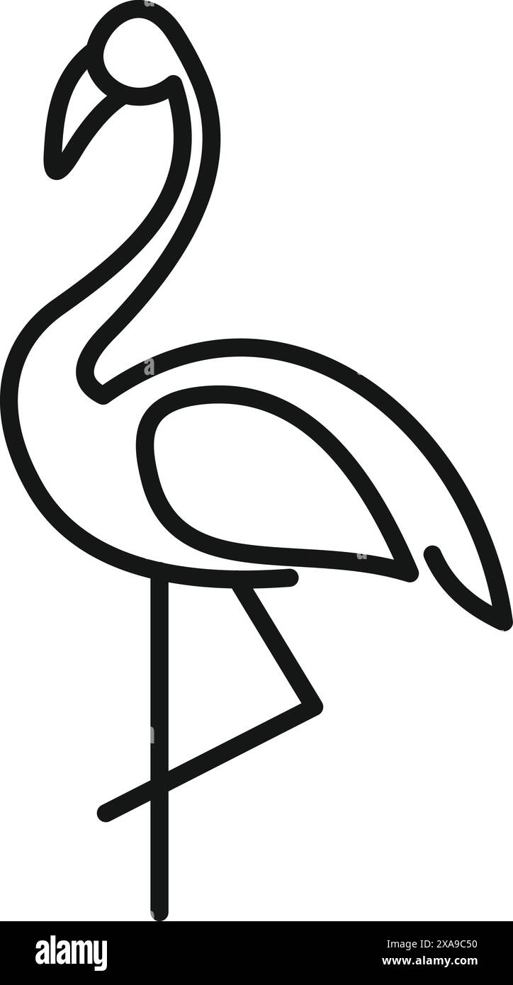 Flamingo one line drawing Black and White Stock Photos & Images - Alamy