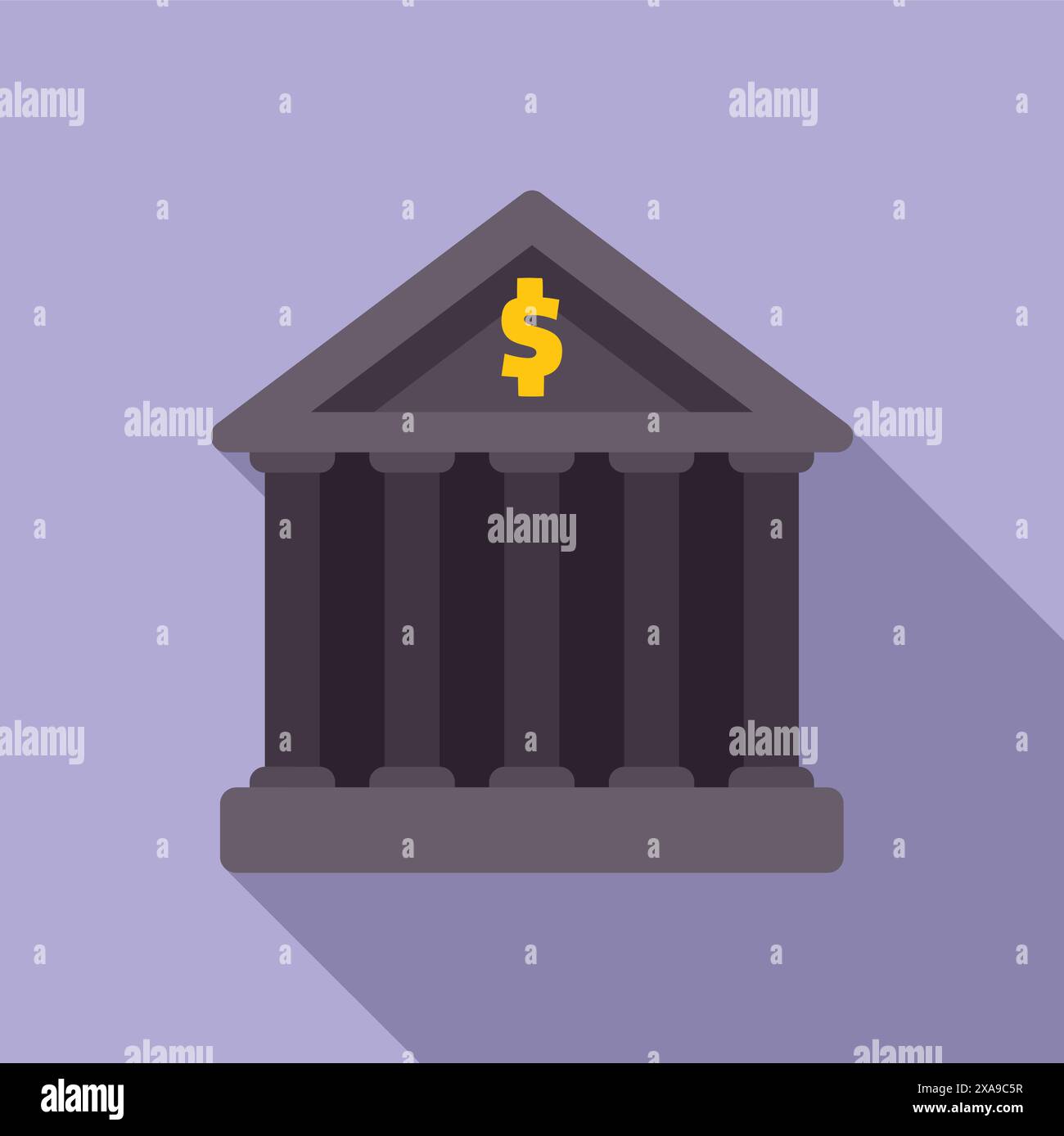 Stately building with pillars is representing a financial institution ...