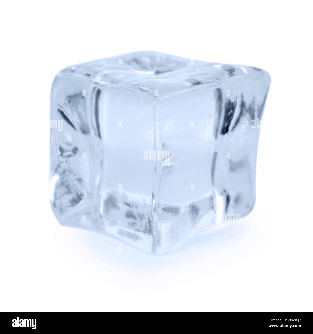 One crystal clear ice cube isolated on white Stock Photo - Alamy