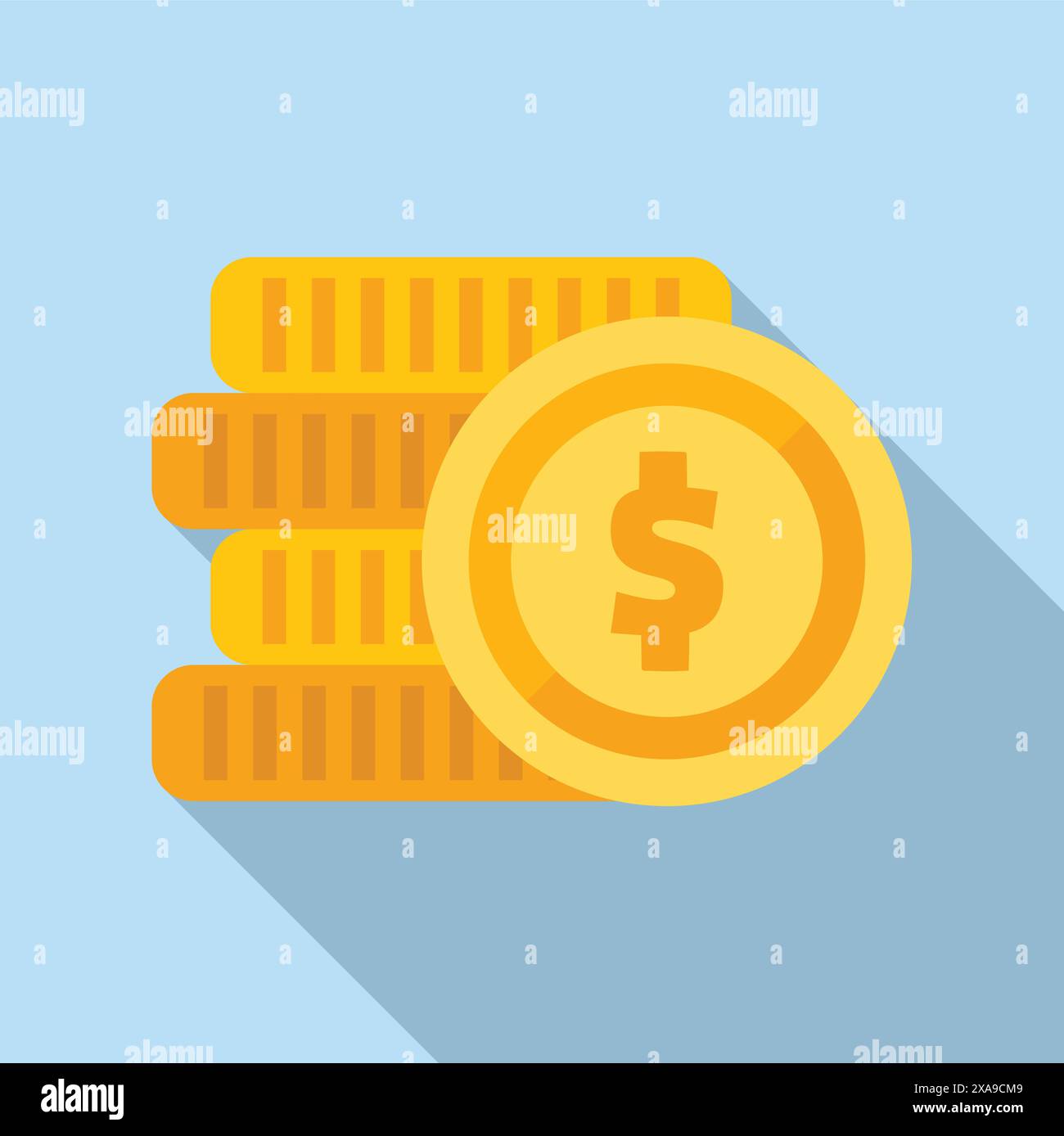 Illustrating affluence and prosperity with a pile of gold coins featuring prominent dollar signs ...