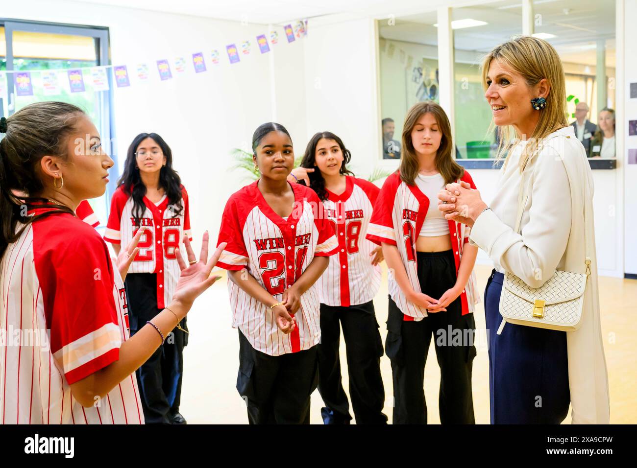 Arnhem 05-06-2024, Queen Maxima visits to flagship school VMBO 't ...