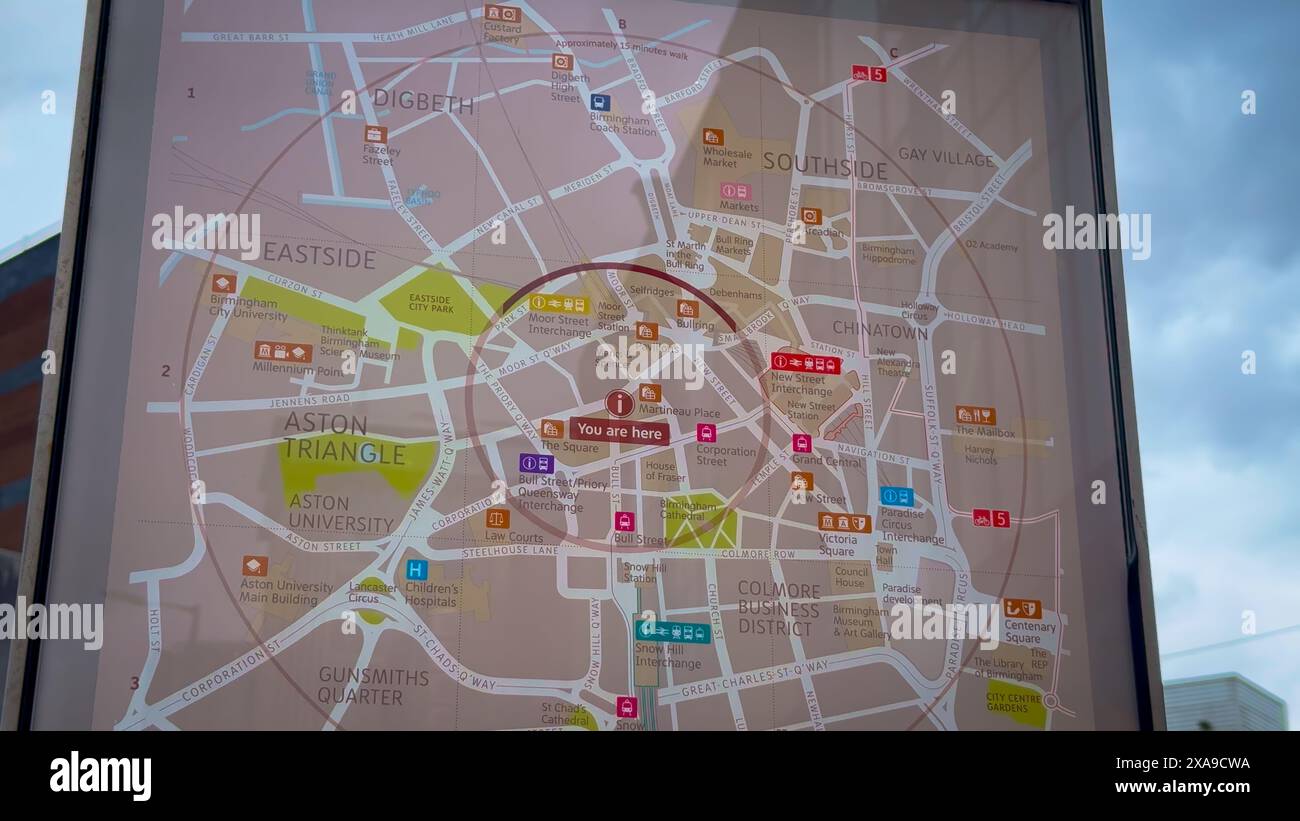 City Centre Bull Street and Street Map - BIRMINGHAM, UNITED KINGDOM ...