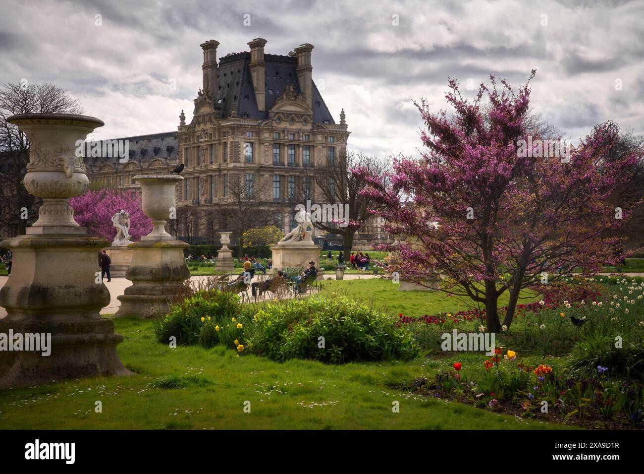 Louvre museum from Tuileries gardens (Paris - France Stock Photo - Alamy