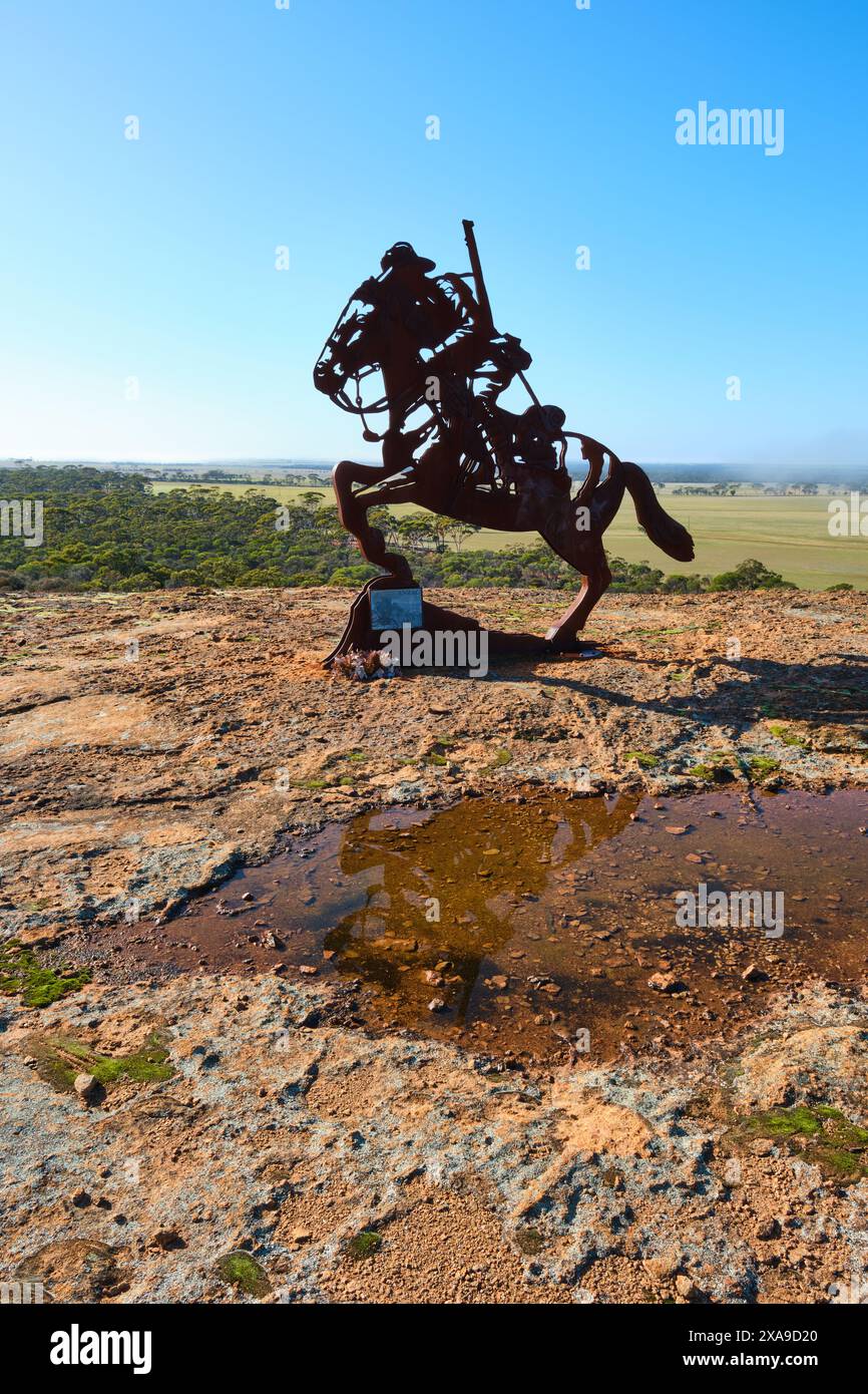 The Light Horse Memorial Silhouette Statue located on Yeerakine Rock ...