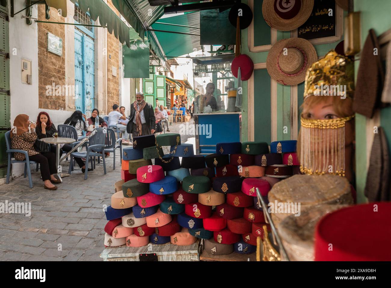 Tunis, Tunisia. 13th May, 2024. Colourful Tunisian Chechia, traditional ...