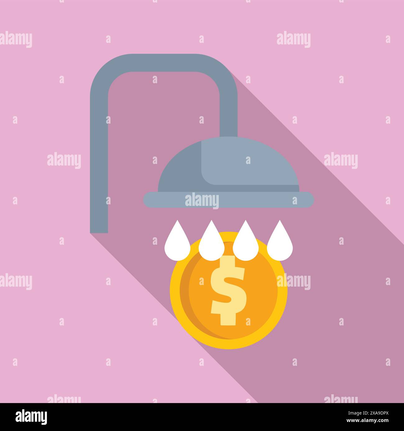 Money laundering shower concept with gold and coin washing in finance ...