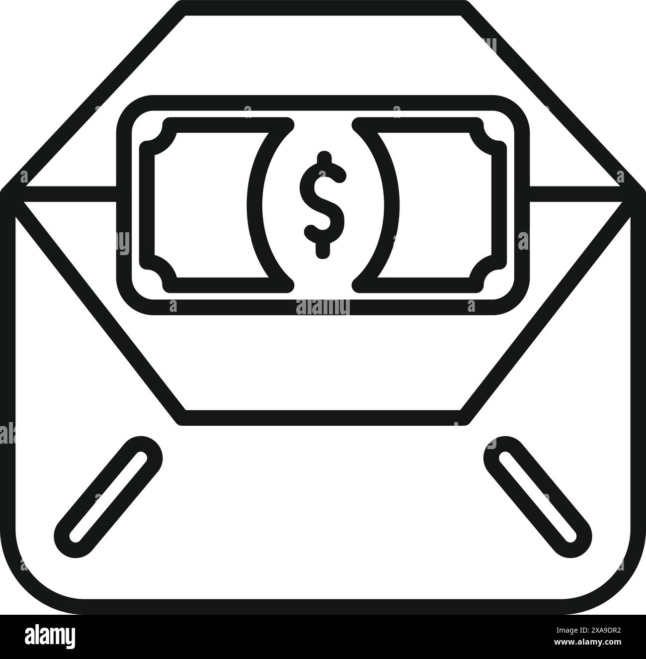 Simple icon of cash being sent securely in an envelope Stock Vector ...