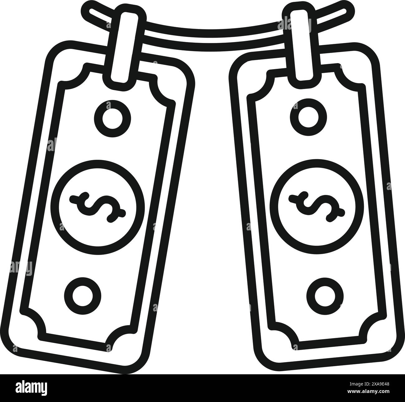 Money laundering symbol on clothesline. Illustrating illegal financial ...