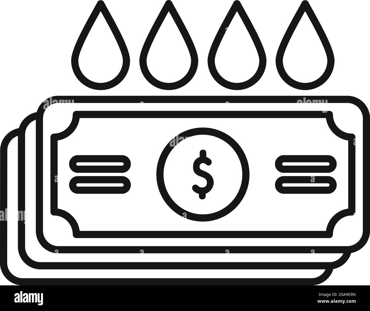 Illustrating the concept of wasting money with stylized flames above ...