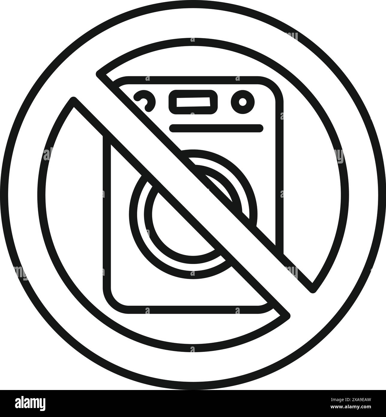 Clear and simple symbol prohibiting the use of a washing machine Stock ...