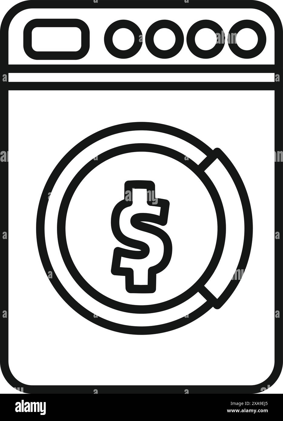 Conceptual illustration depicting money laundering using a washing ...