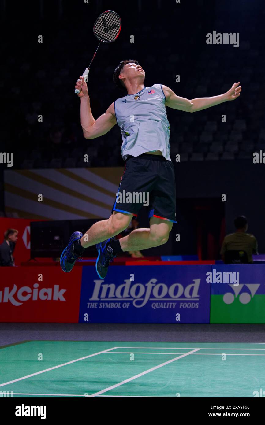 Lee Zia Jia Of Malaysia In Action During The Singles Match On Day One