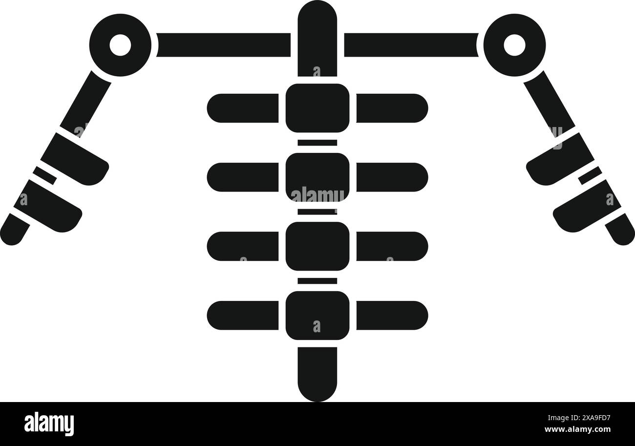 Showing a spine being supported by an exoskeleton, aiding human ...