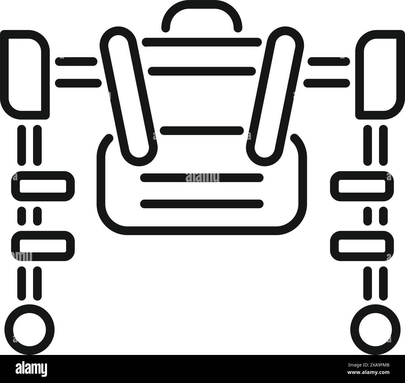 Simple line drawing representing a cable car being pulled along a cable ...