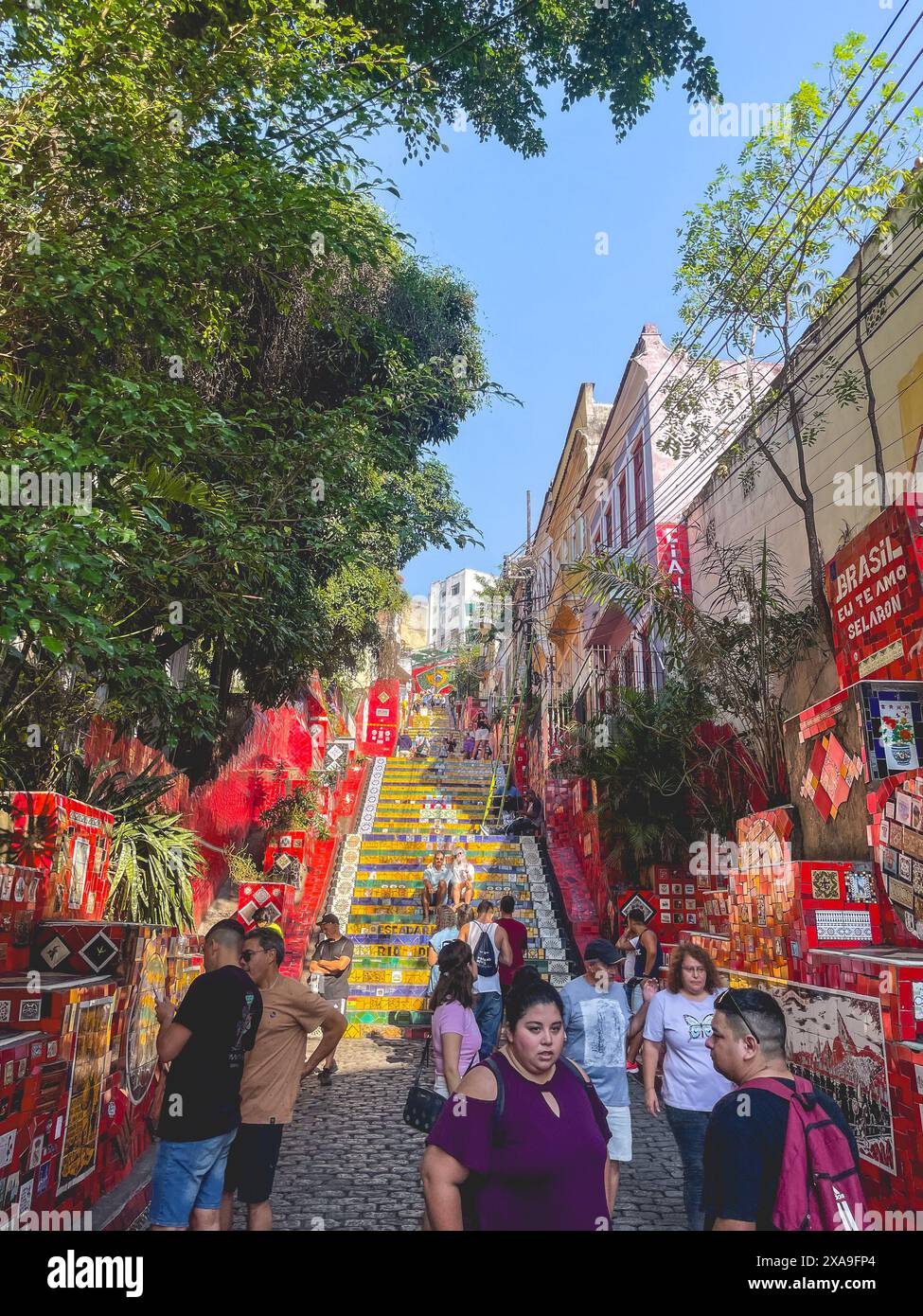 Escadaria Selarón. Beautiful stairs with hand-painted tiles in Lapa ...