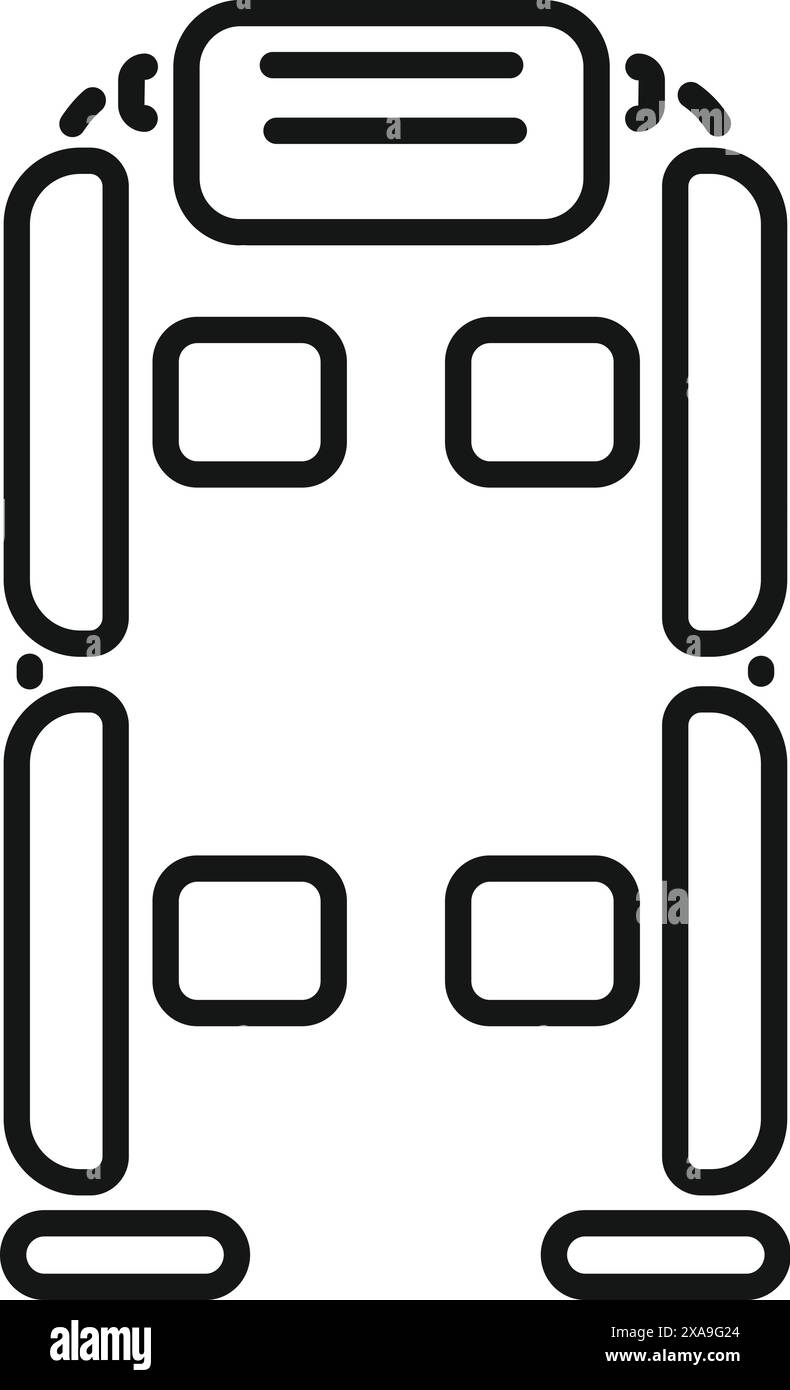 Simple icon representing a train car with seats facing each other Stock ...