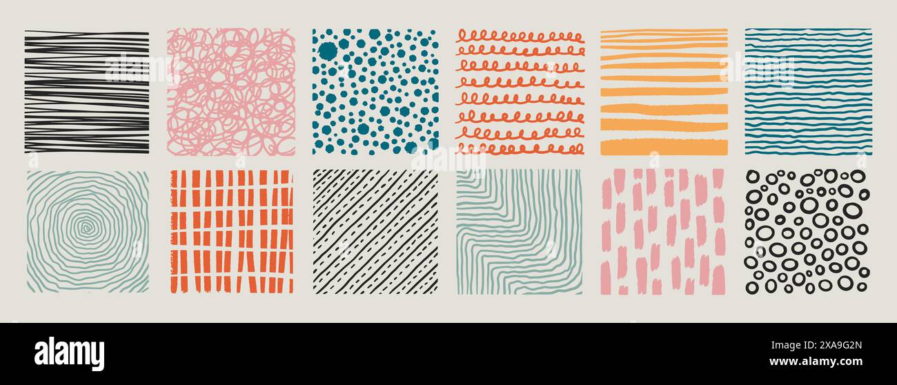 Set of Hand-drawn square Abstract shapes. Trendy Vector illustration ...
