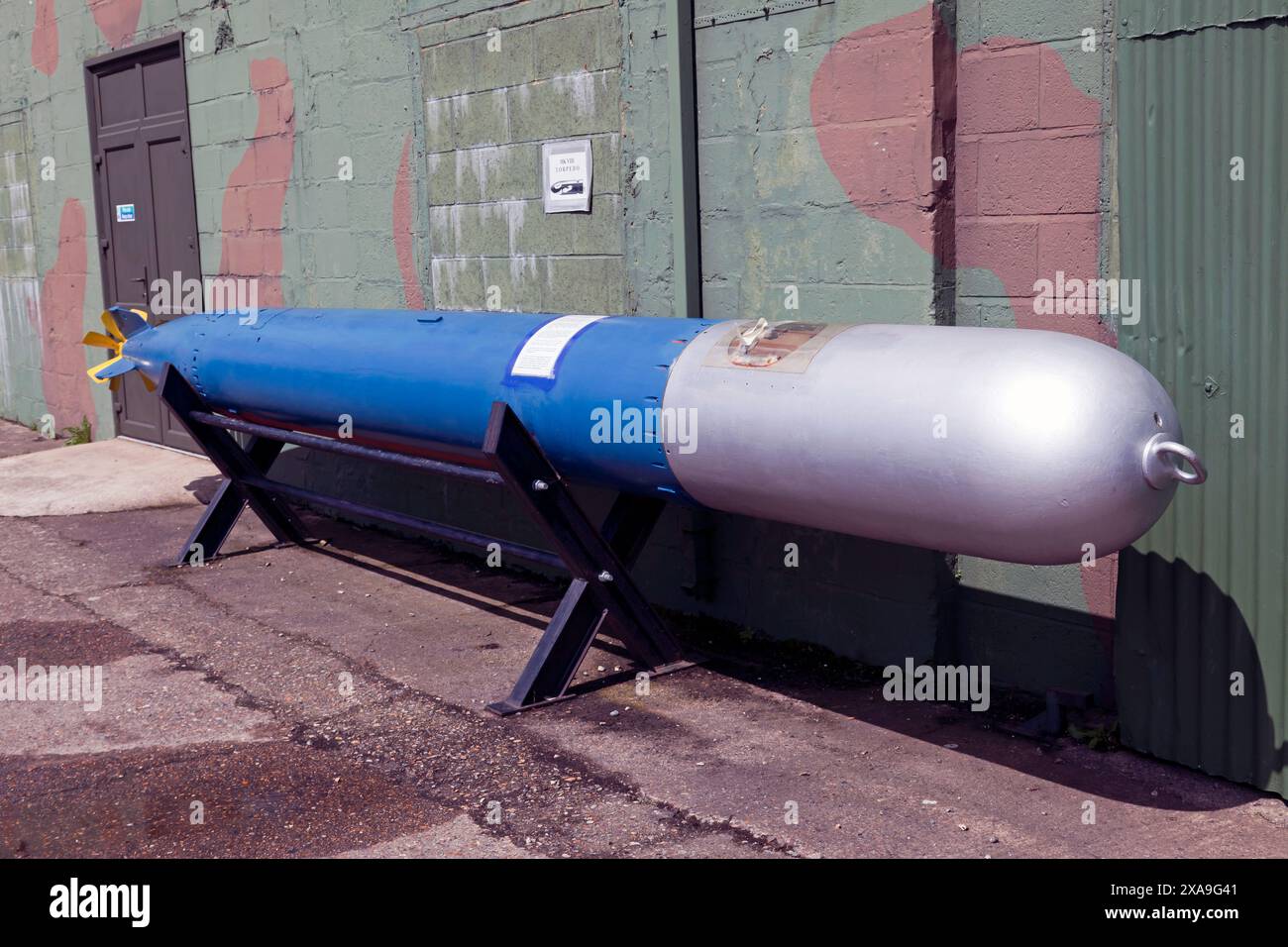 A Mk VIII Torpedo, on display at the RAF Manston History Museum, during ...