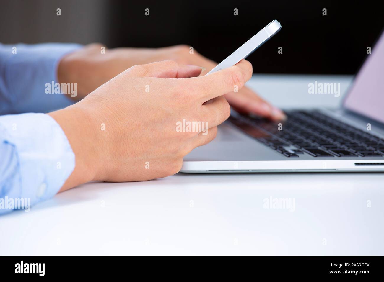 Closeup businesswoman hands using laptop hi-res stock photography and ...