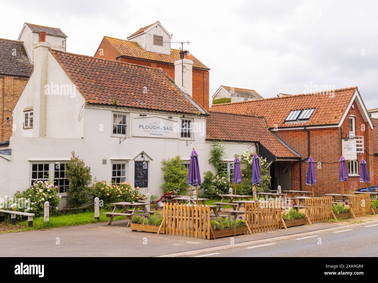 The Plough and Sail public house and restaurant located at the entrance ...