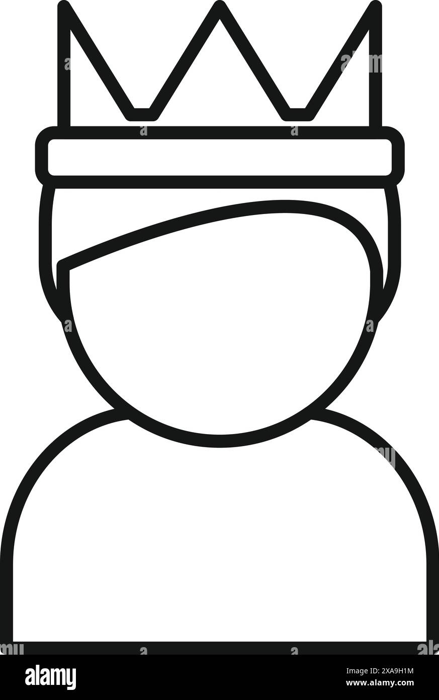 Simple line drawing representing being crowned king, perfect for ...