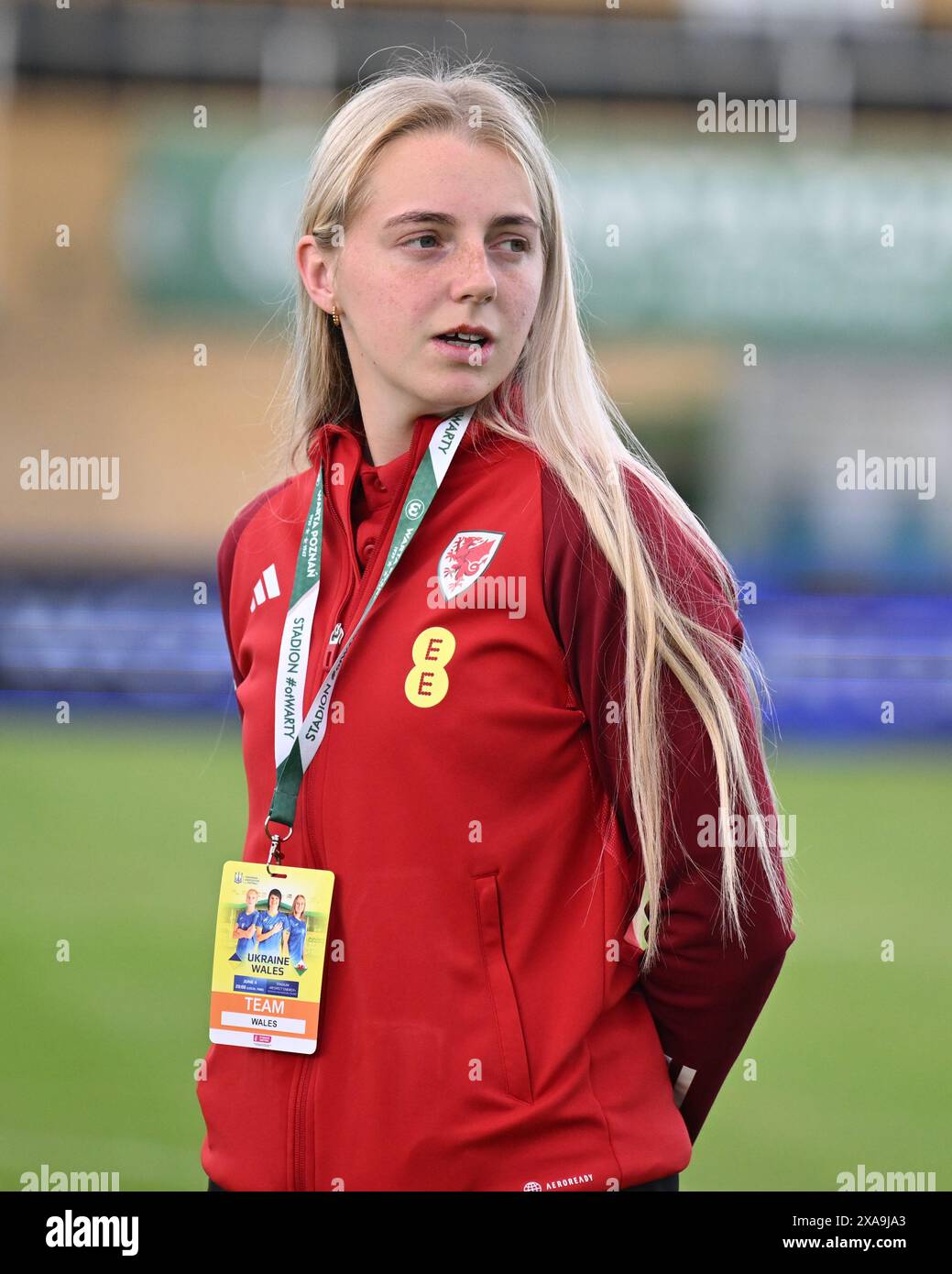 POZNAN, POLAND - 04 JUNE 2024: Wales' Mayzee Davies during the UEFA ...