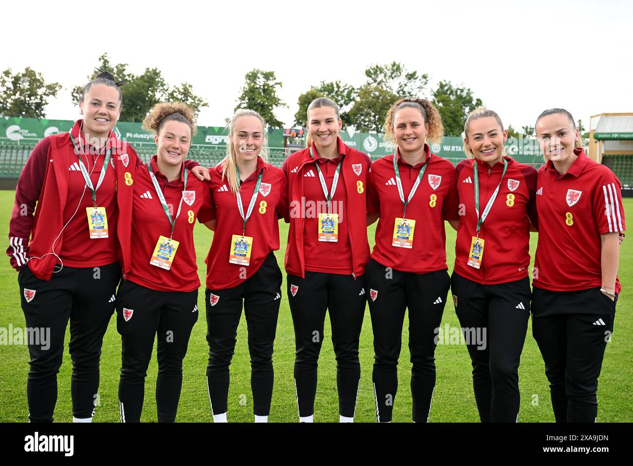 POZNAN, POLAND - 04 JUNE 2024: Wales' Georgia Walters, Wales' Mary ...