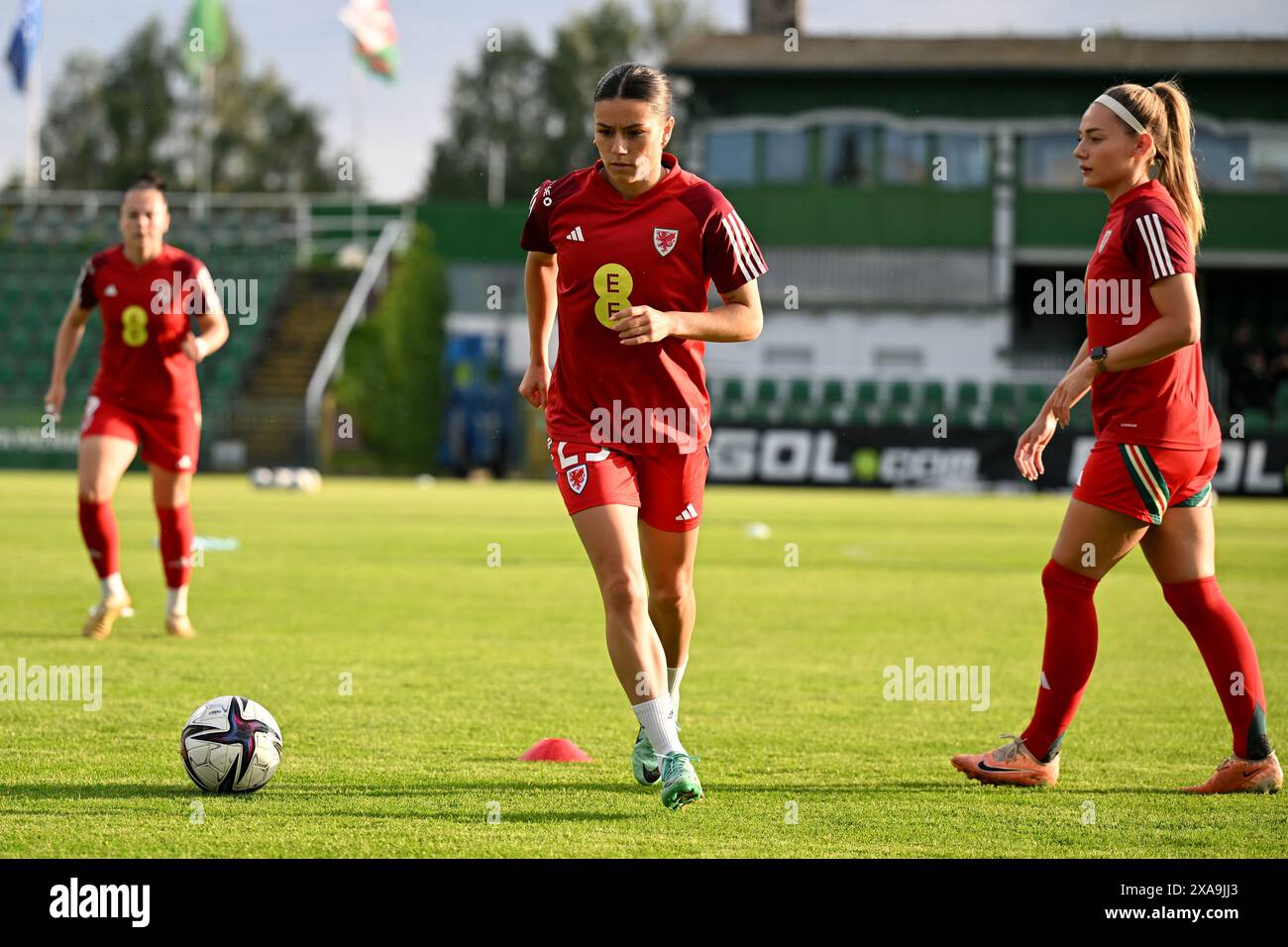 POZNAN, POLAND - 04 JUNE 2024: Wales' Ffion Morgan during the UEFA ...