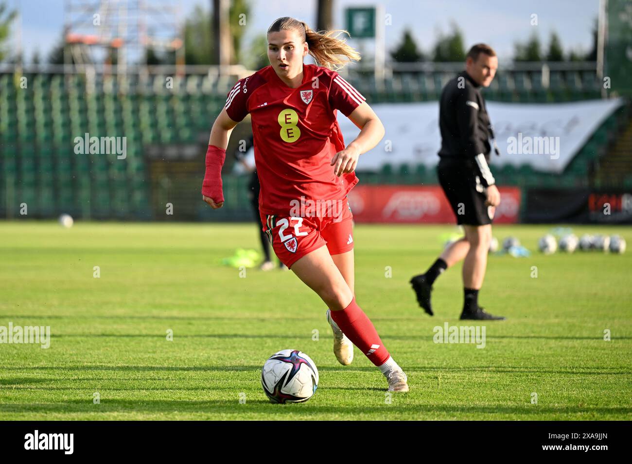 POZNAN, POLAND - 04 JUNE 2024: Wales' Alice Griffiths during the UEFA ...