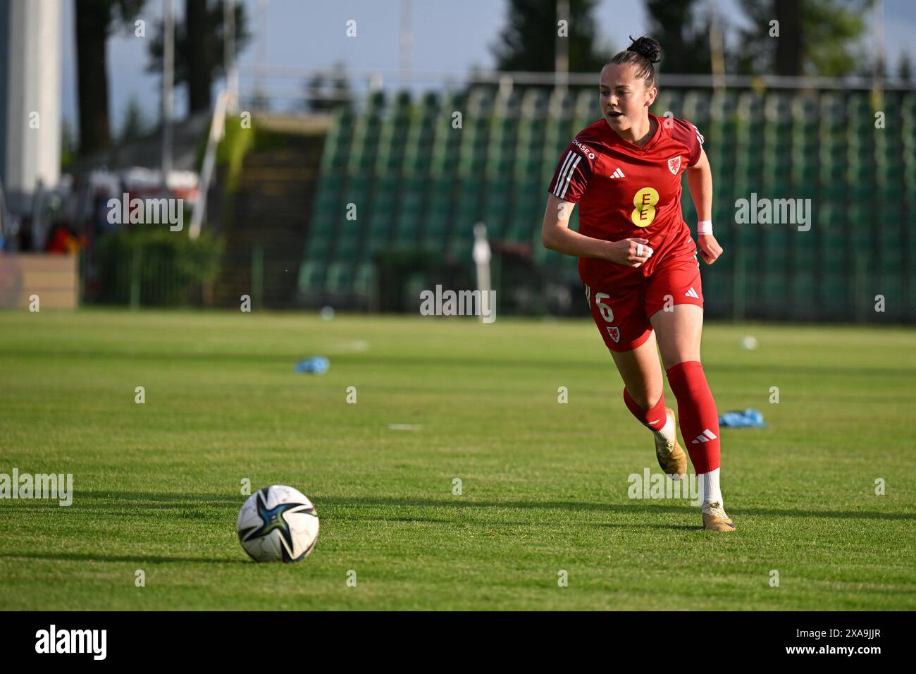 POZNAN, POLAND - 04 JUNE 2024: Wales' Georgia Walters during the UEFA ...