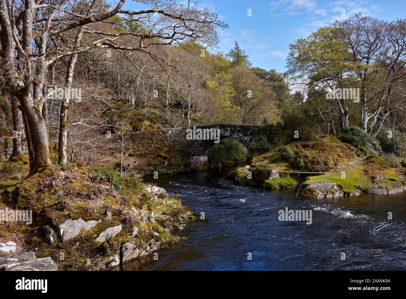 View upstream of the River Shiel towards the Old Shiel Bridge near ...