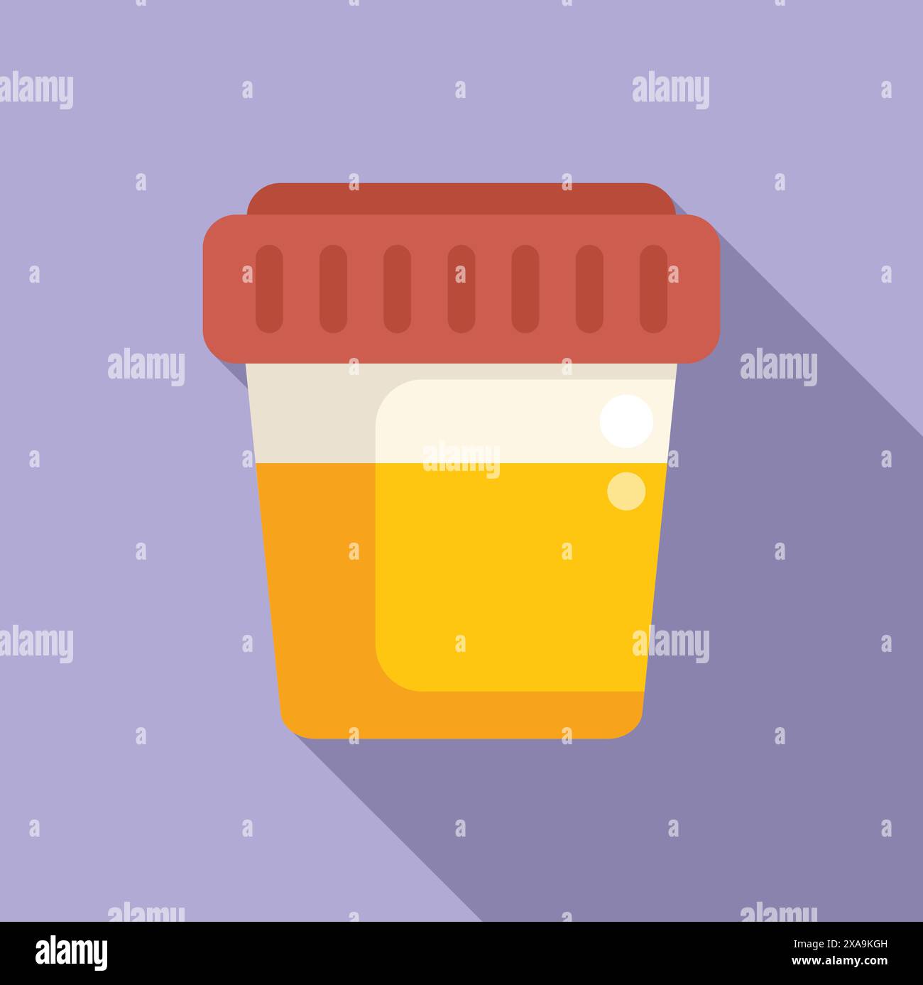 Plastic cup containing a urine sample, awaiting laboratory testing ...