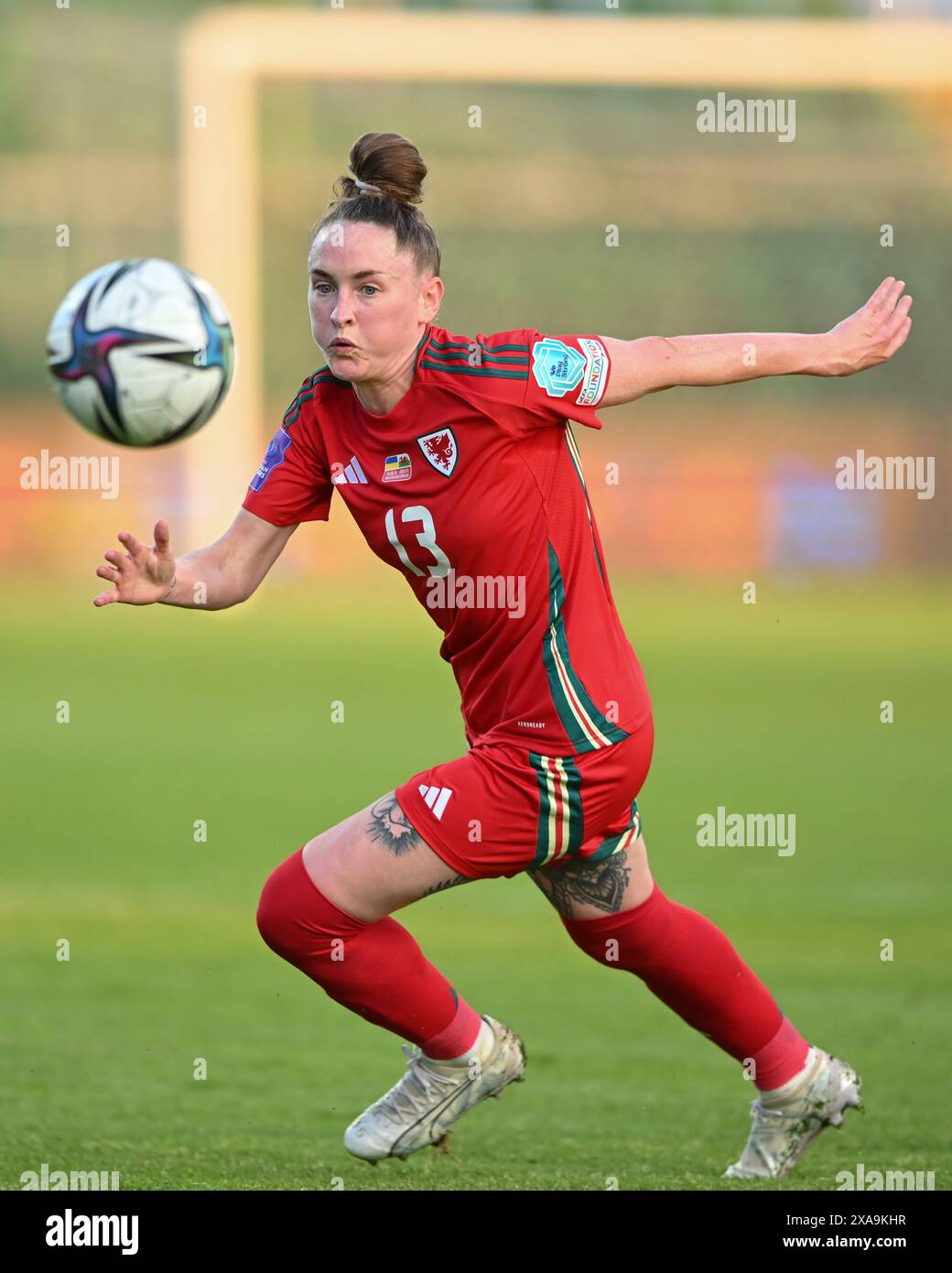 POZNAN, POLAND - 04 JUNE 2024: Wales’ Rachel Rowe during the UEFA Women ...