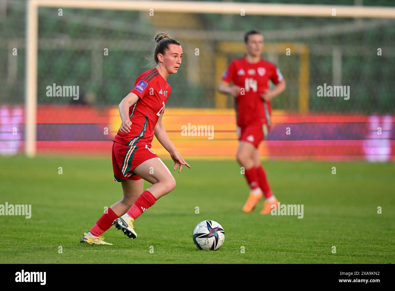 POZNAN, POLAND - 04 JUNE 2024: Wales' Carrie Jones during the UEFA ...
