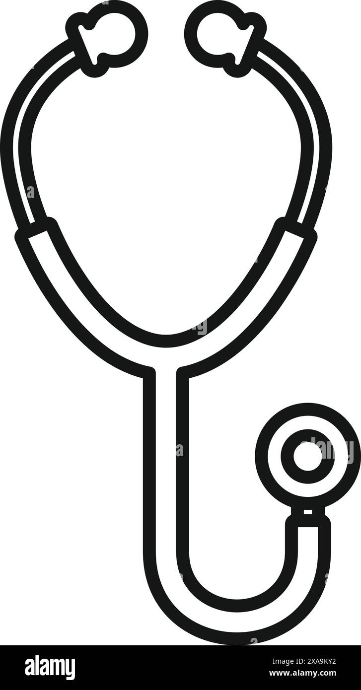 Minimal and simple line drawing of a stethoscope, a medical equipment ...