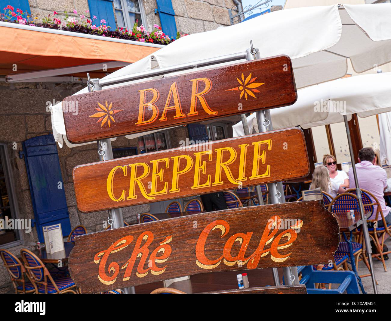 BAR CREPERIE SIGN Brittany French Rustic alfresco old charming tourist ...