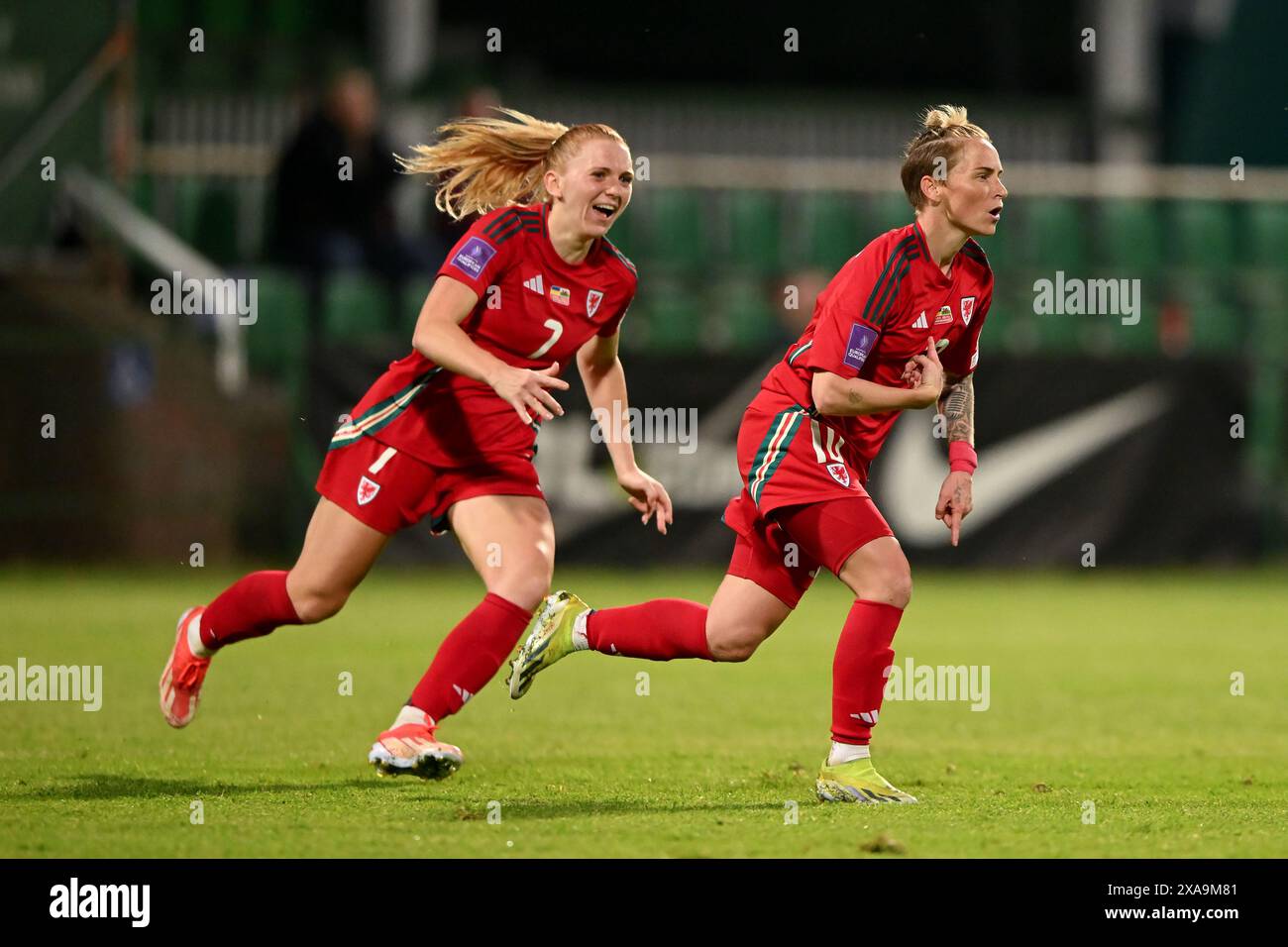 POZNAN, POLAND - 04 JUNE 2024: Wales' Jess Fishlock celebrates scoring ...